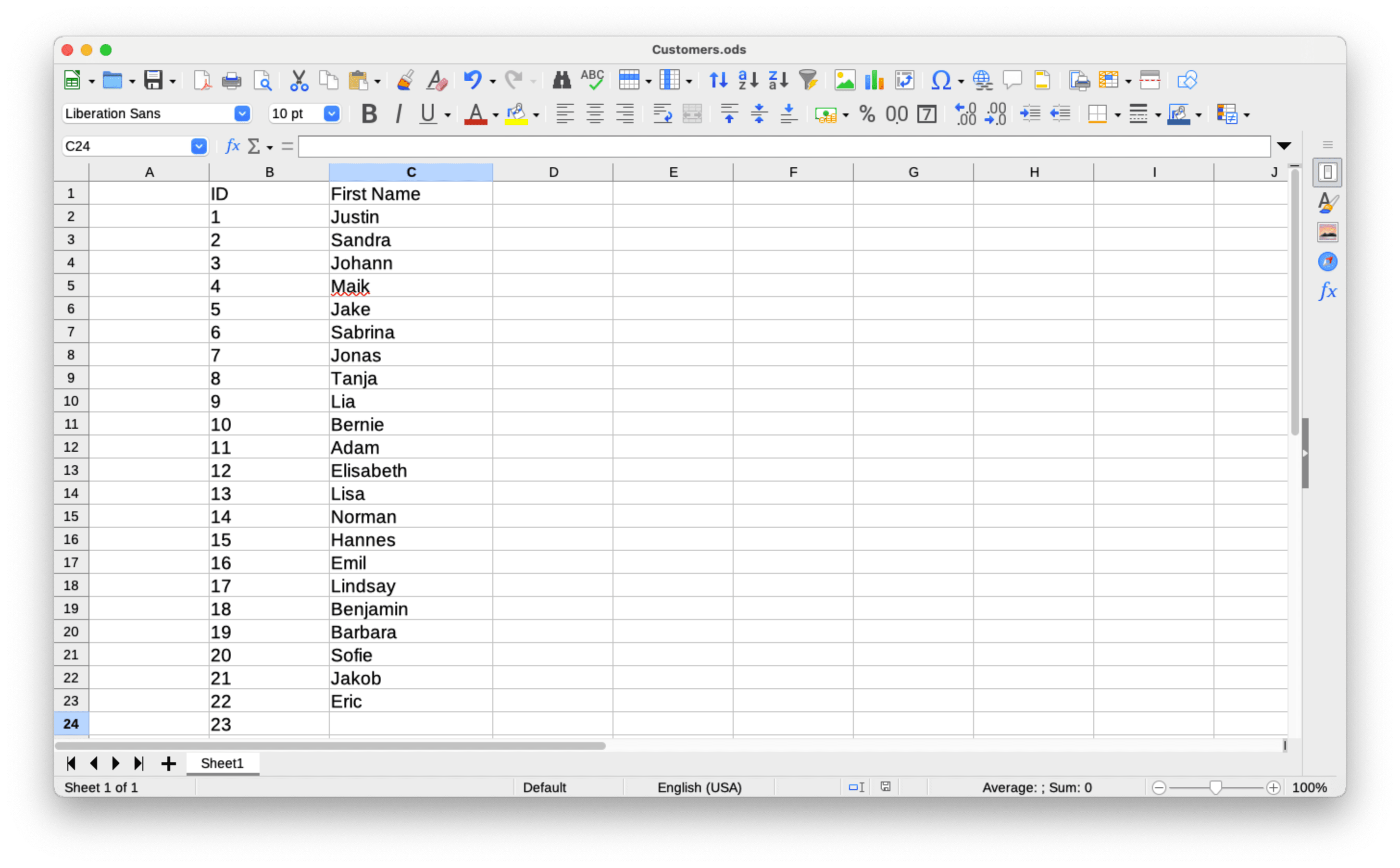 Genderize Names In A LibreOffice Or OpenOffice Document Gender API