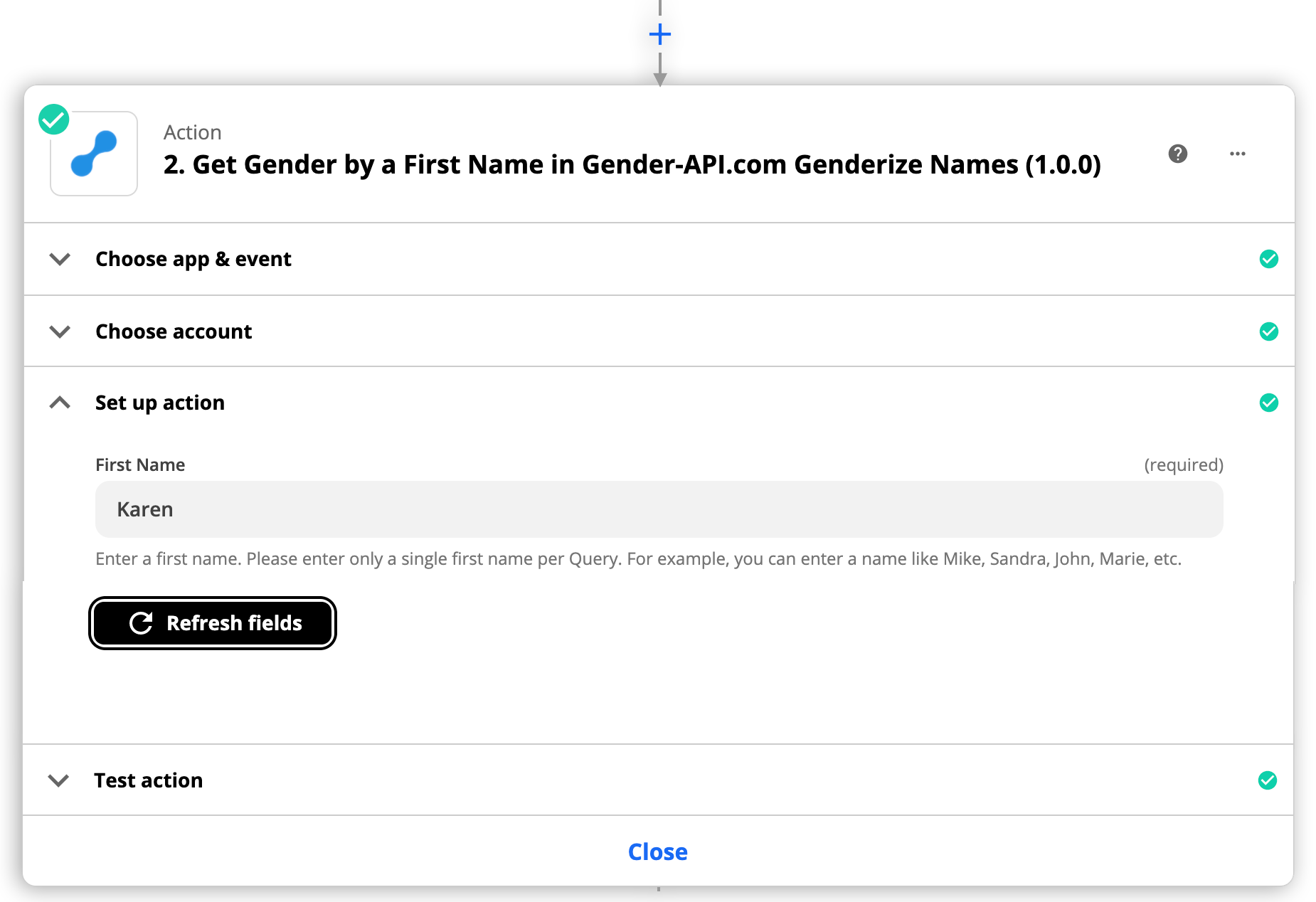Genderize Names In A Zapier Zap Gender API Determines The Gender Of